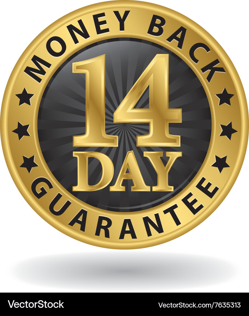 14 Day Money Back Guarantee Royalty Free Vector Image