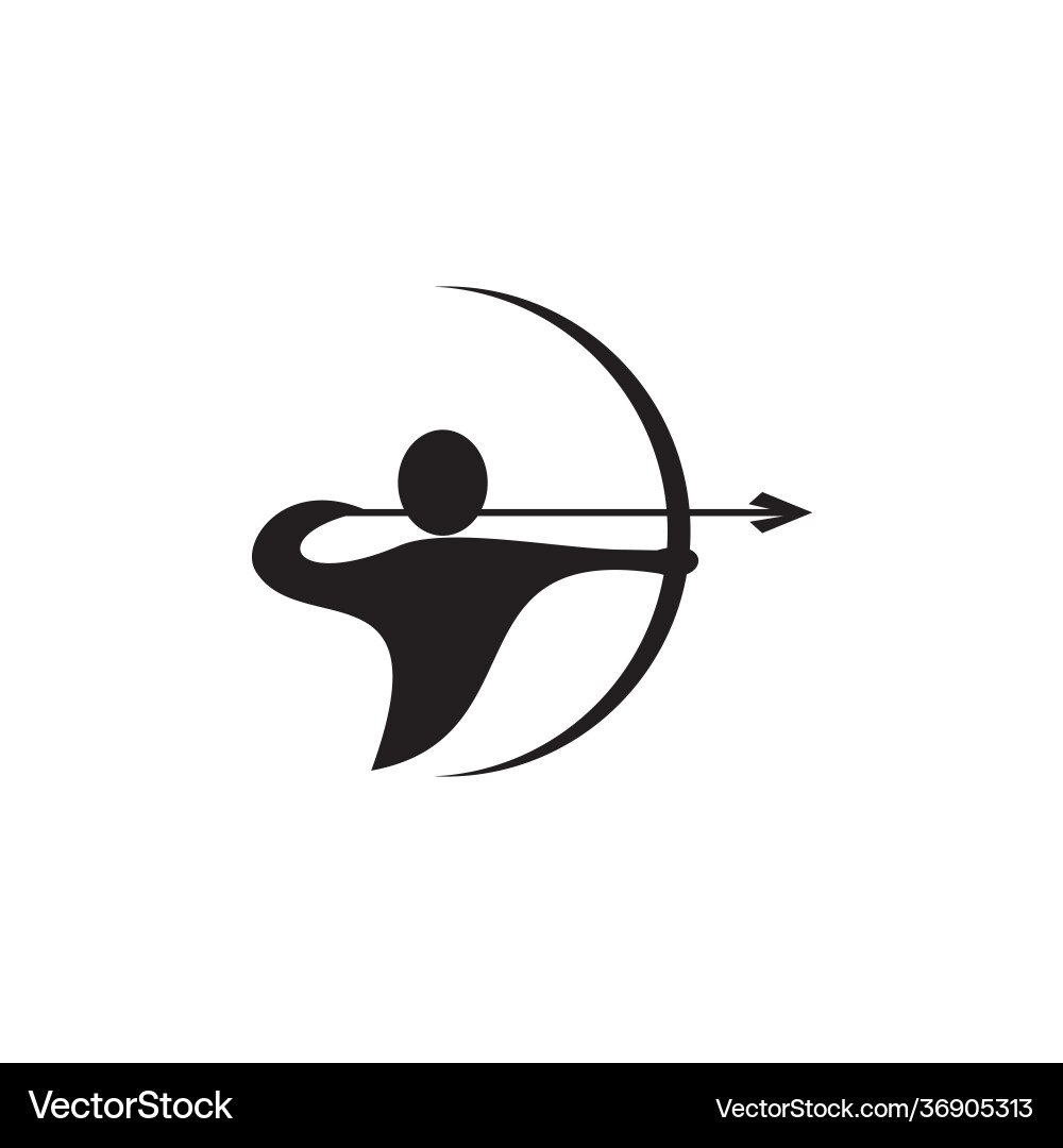 Archer Logo Template - Man Shooting Arrow Vector Image