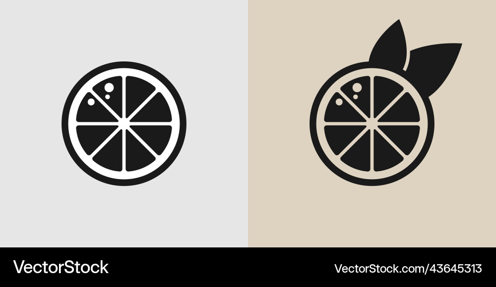 Drawing of a cut orange set isolated Royalty Free Vector