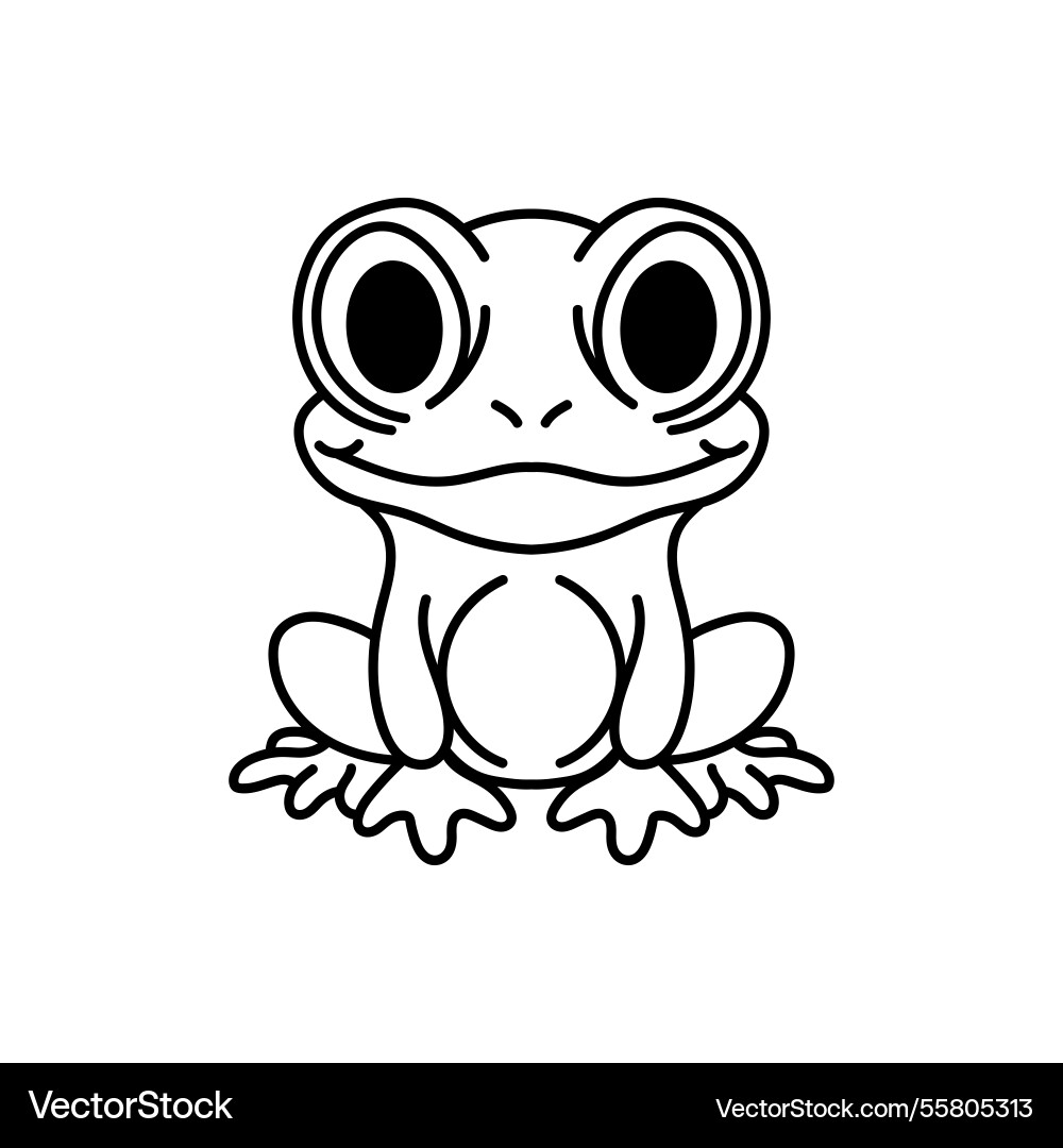 Frog outline Royalty Free Vector Image - VectorStock