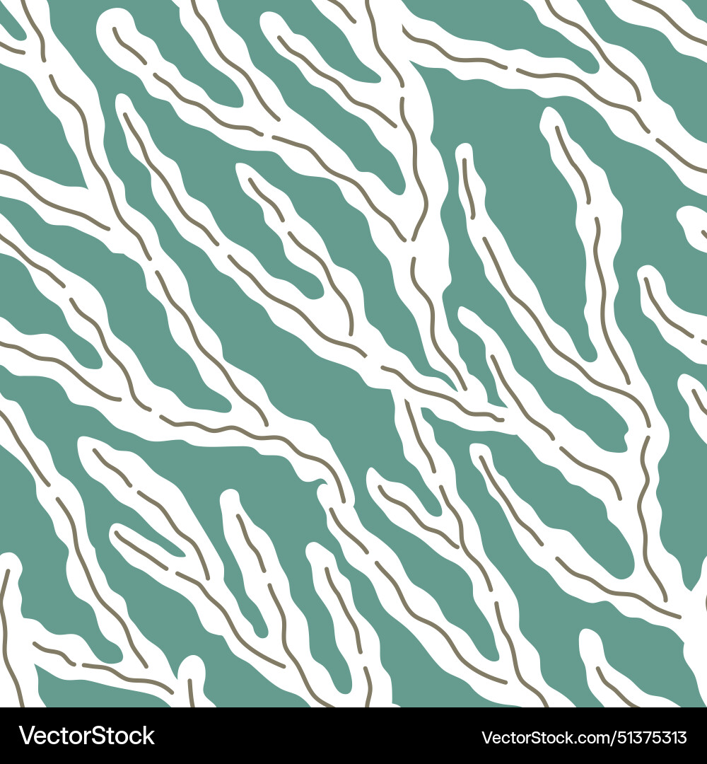 Hand drawn seaweed seamless pattern Royalty Free Vector