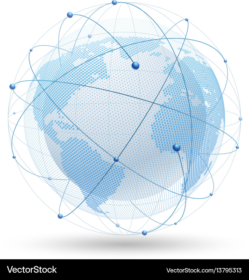 Modern globe network Royalty Free Vector Image