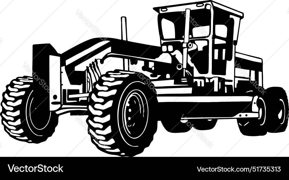 Motor grader heavy equipment Royalty Free Vector Image