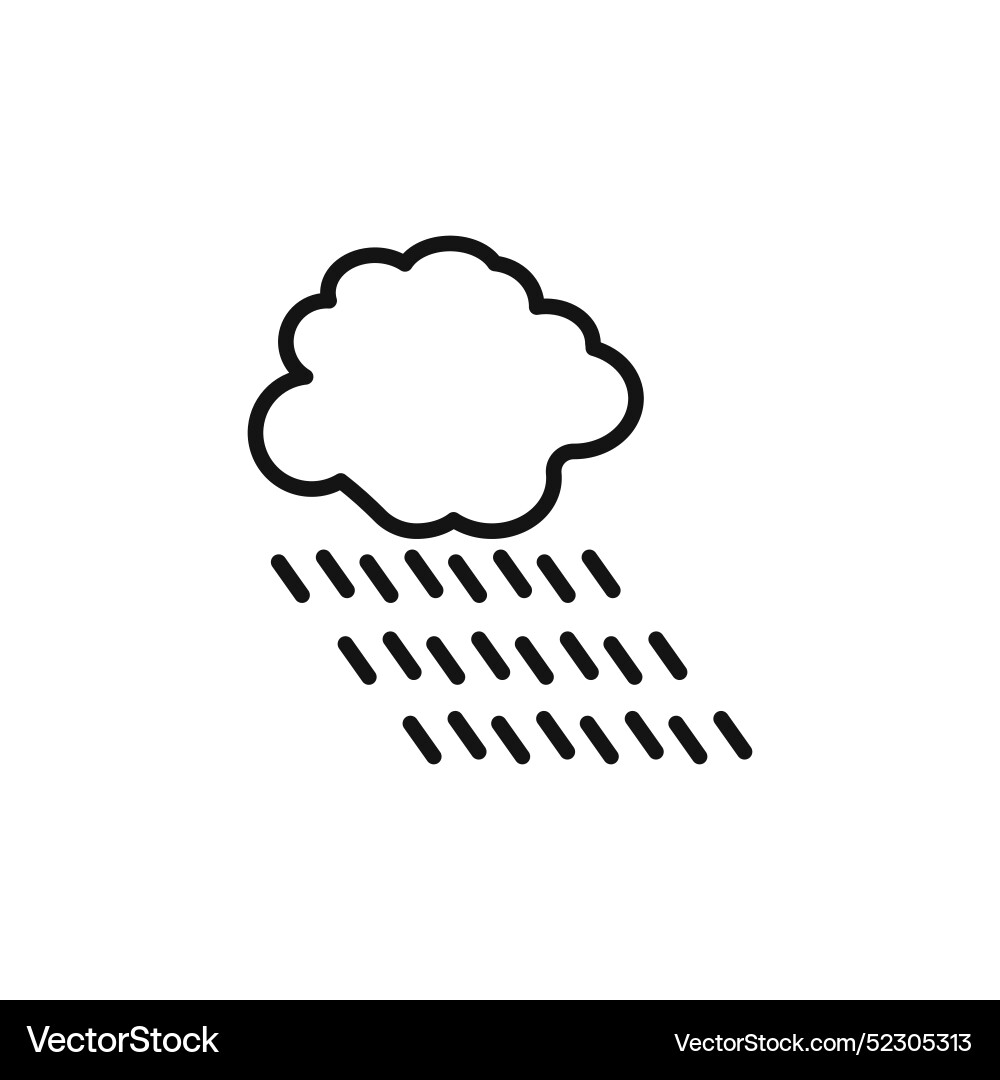 Rain icon outline collection in black Royalty Free Vector