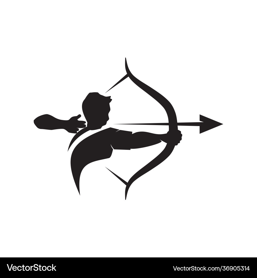 Archer man logo design template Royalty Free Vector Image