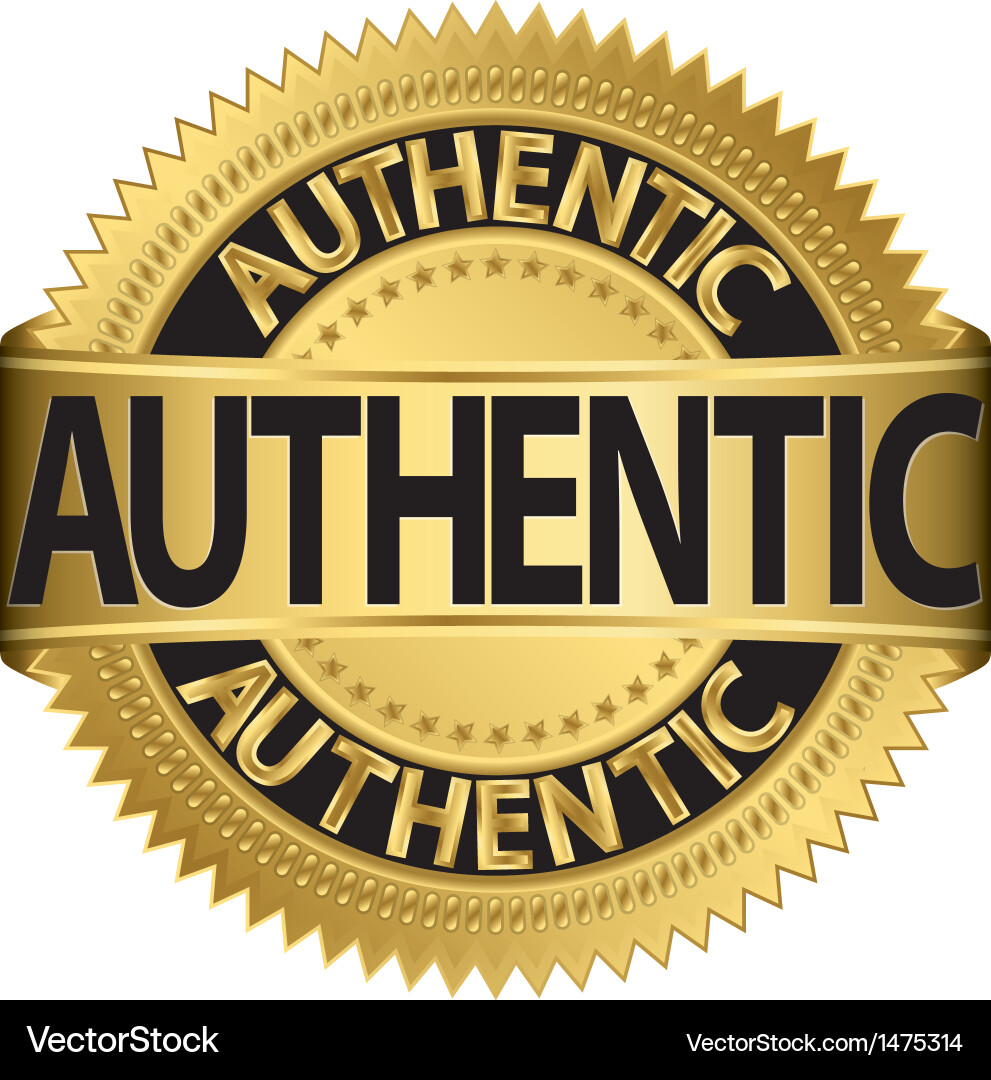 Authentic gold label Royalty Free Vector Image