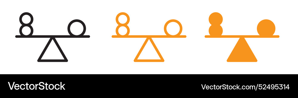 Balancing act icon set equilibrium and stability Vector Image