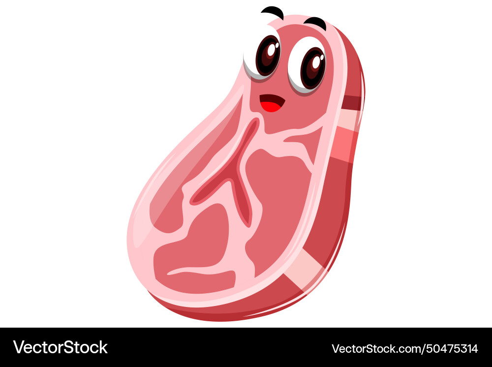Cute meat character design Royalty Free Vector Image