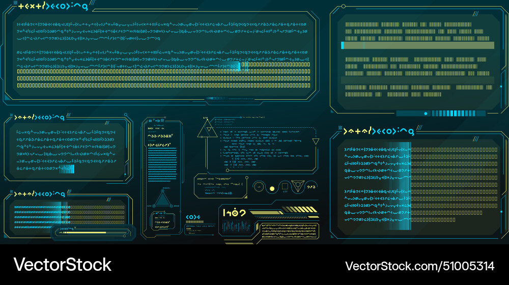 Data elements for sci-fi interface Royalty Free Vector Image