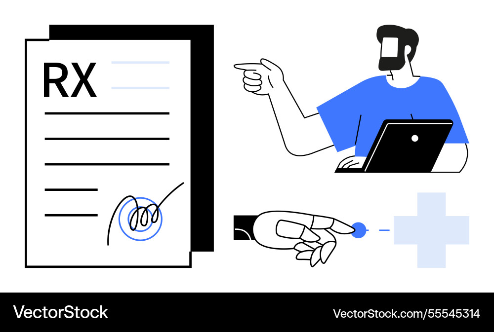 Digital healthcare professional prescribing Vector Image
