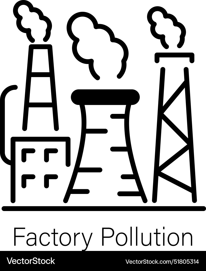 Factory pollution Royalty Free Vector Image - VectorStock Factory pollution Royalty Free Vector Image - VectorStock
