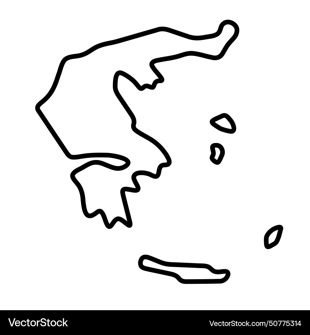 Greece simplified outline map Royalty Free Vector Image