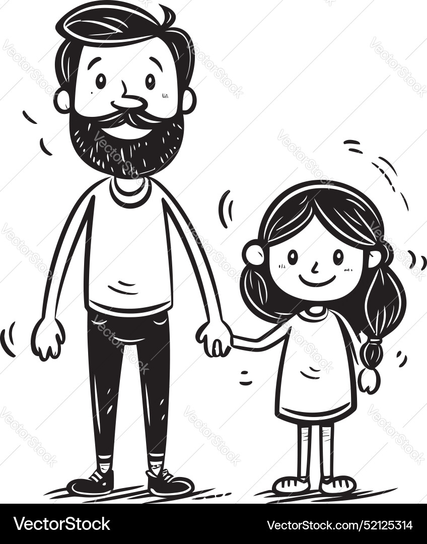 Joyful affection cartoon logo symbolism daddys Vector Image