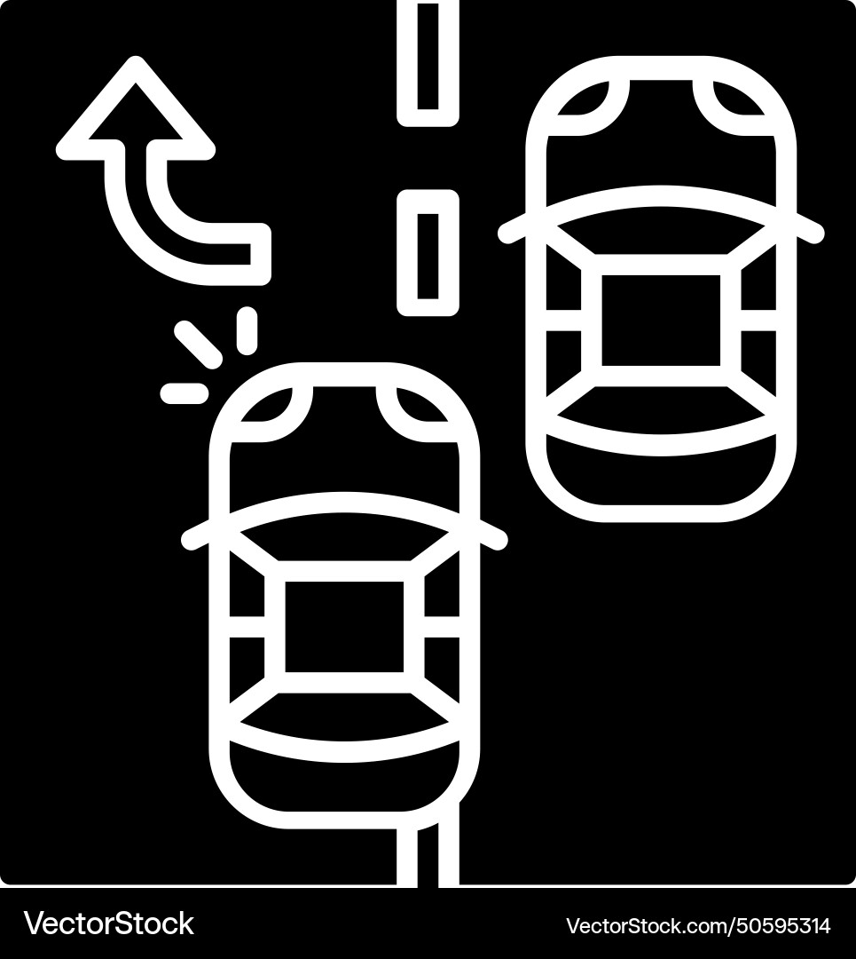 Overtaking car icon accident and safety Royalty Free Vector