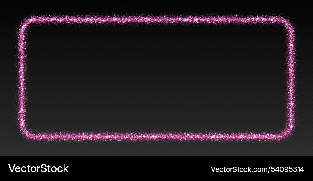 Pink glitter frame shimmering border Royalty Free Vector