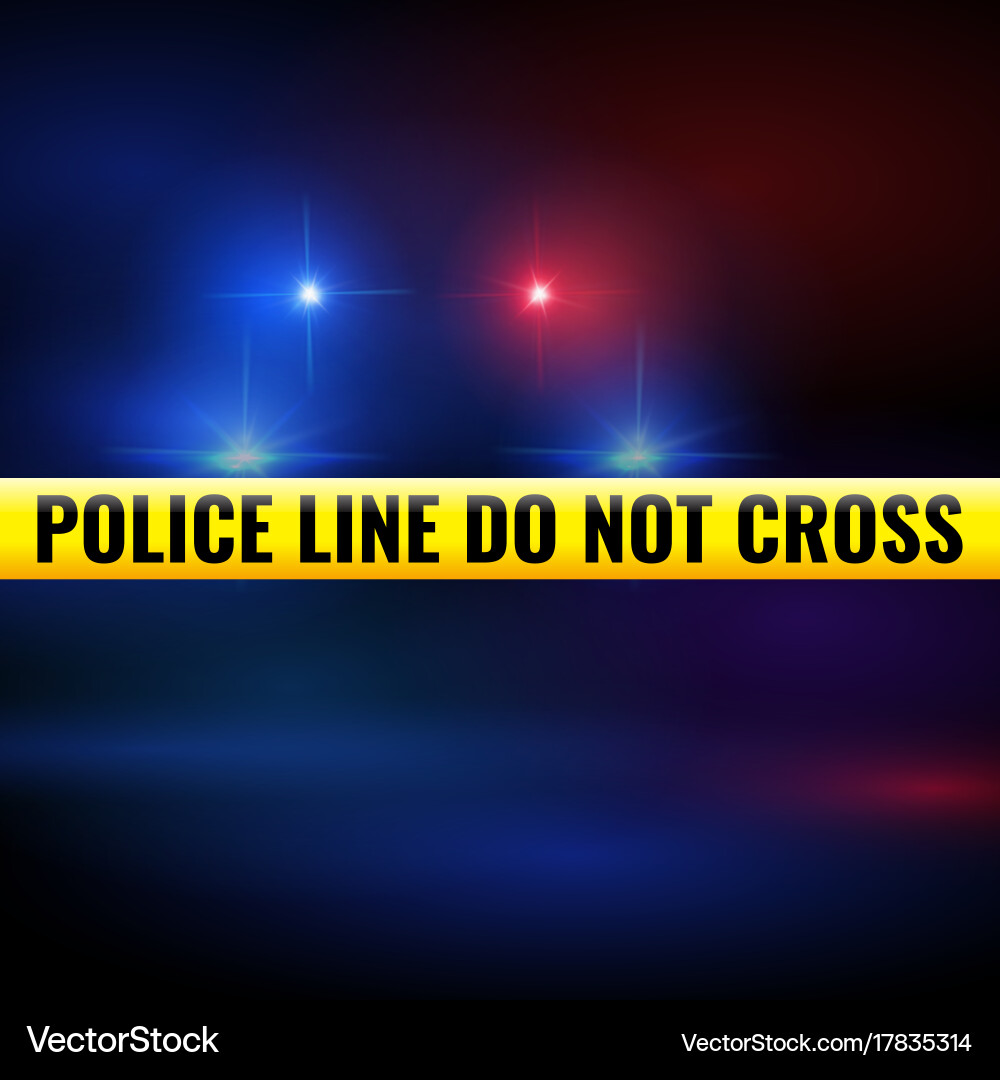 Police lights and tape Royalty Free Vector Image