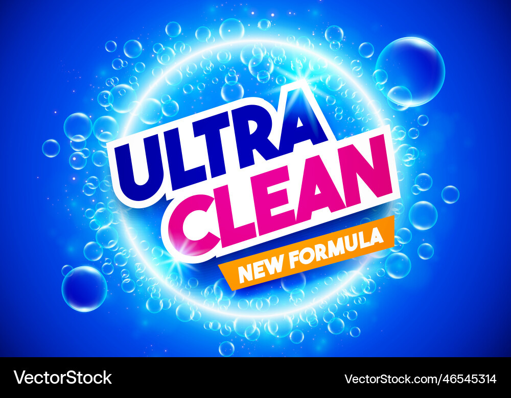Power wash and clean label with bubble background Vector Image