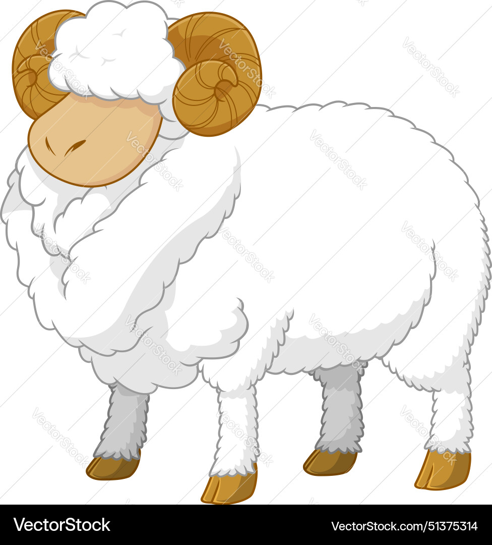 Ram sheep cartoon mascot character Royalty Free Vector Image