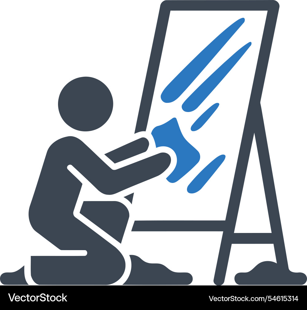 Reflective mirror cleaning icon Royalty Free Vector Image