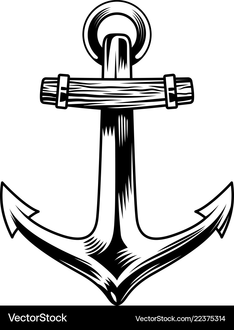 Vintage sea anchor concept Royalty Free Vector Image