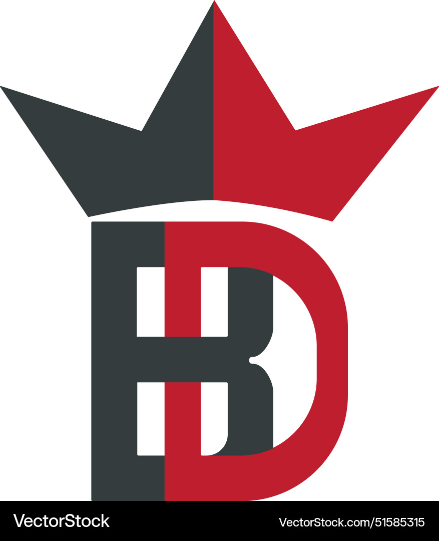 Bd logo design db crown – Royalty-Free Vector | VectorStock
