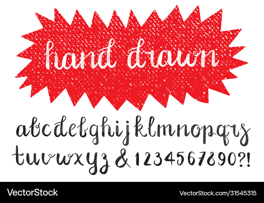 Calligraphic brush pen font hand drawn Royalty Free Vector