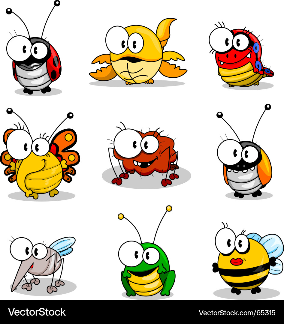 Cartoon insects Royalty Free Vector Image - VectorStock