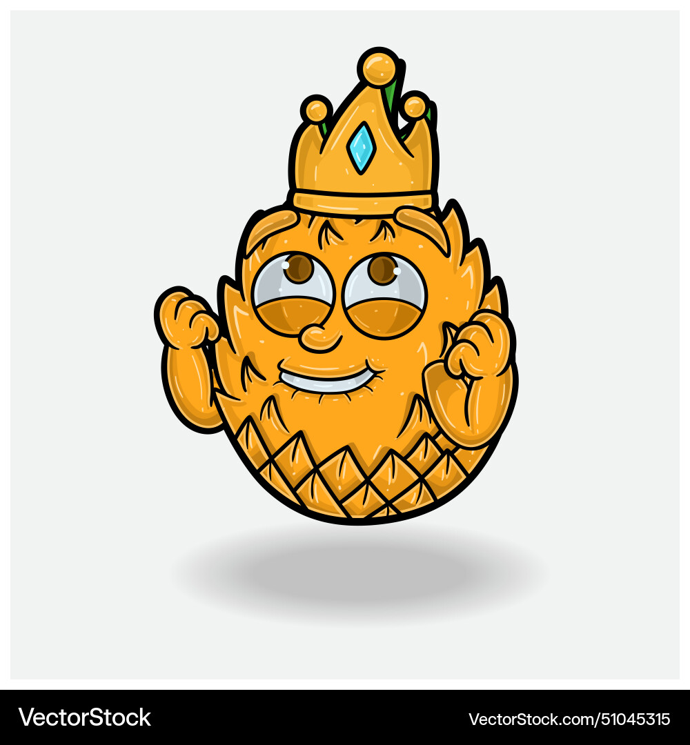 Happy expression with pineapple fruit crown Vector Image