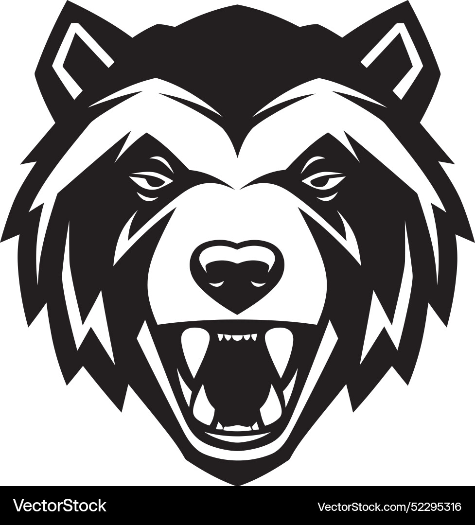 Abstract guardian black bear portraitvivid Vector Image