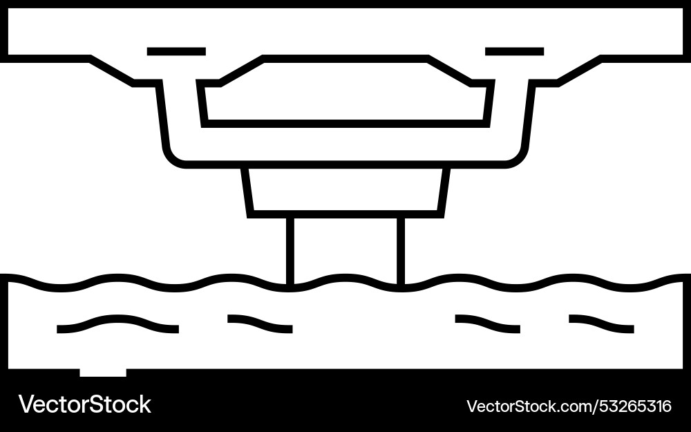 Box girder bridge line icon Royalty Free Vector Image