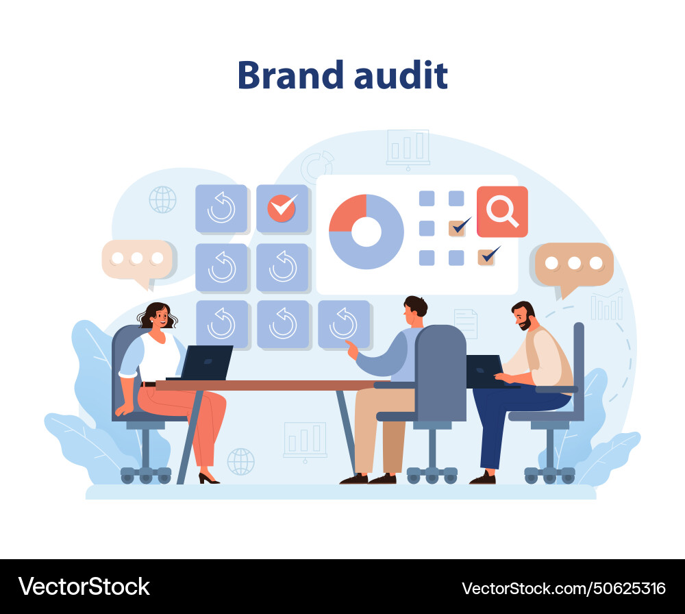 Brand audit process a detailed Royalty Free Vector Image