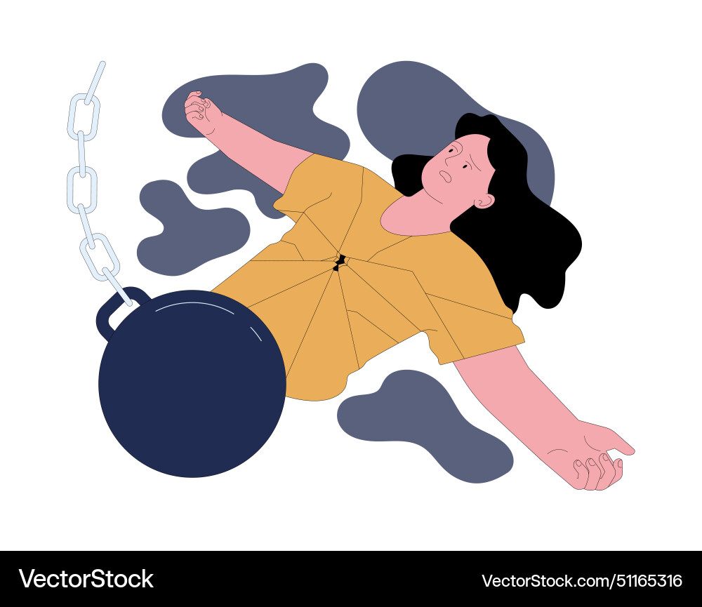 Fear of emotional overwhelm exhausted scared Vector Image