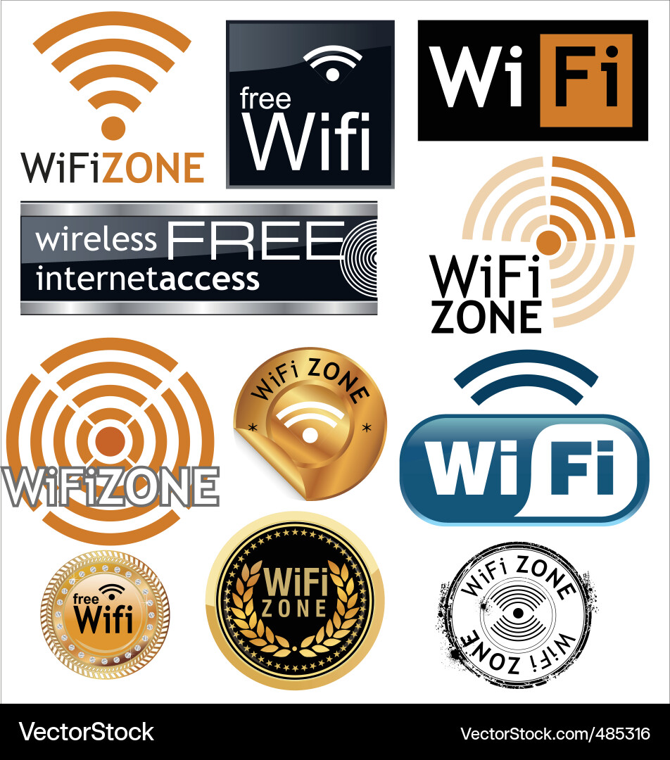Free wifi zone signs Royalty Free Vector Image