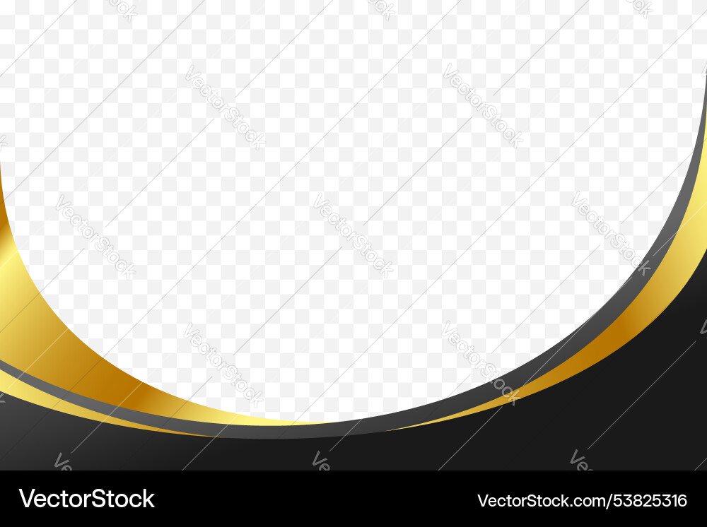 Luxurious black and gold curved background border Vector Image