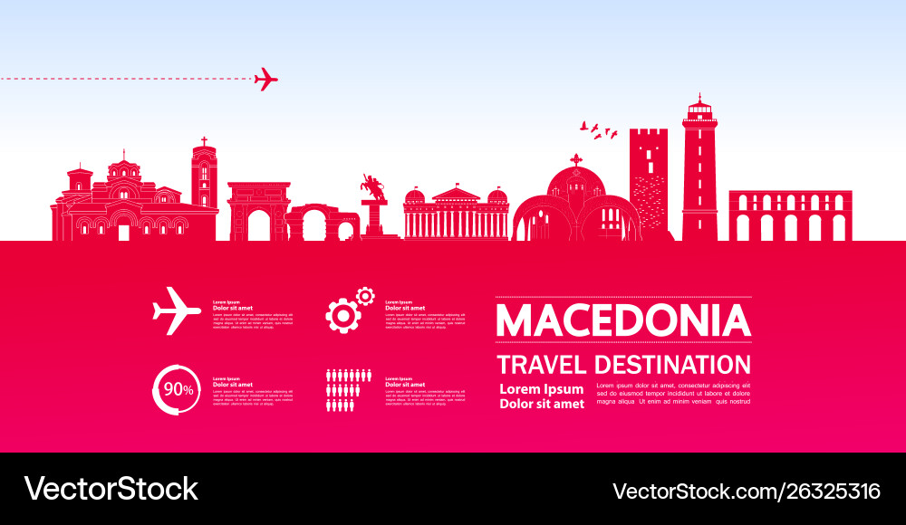 Macedonia travel destination Royalty Free Vector Image