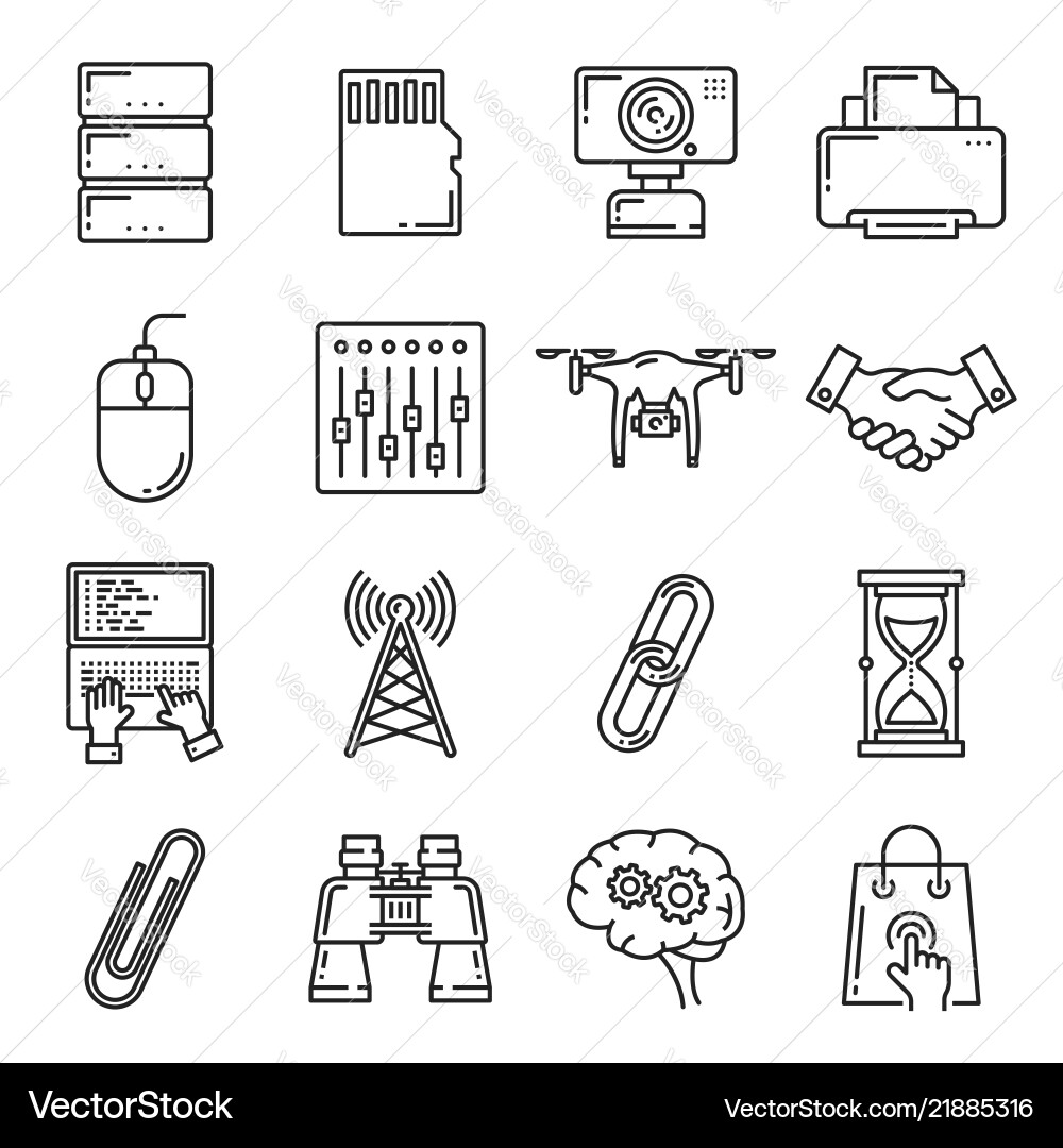 Network technology digital devices icons Vector Image
