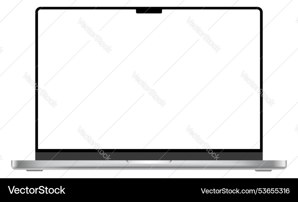 Realistic laptop device mockup template Royalty Free Vector