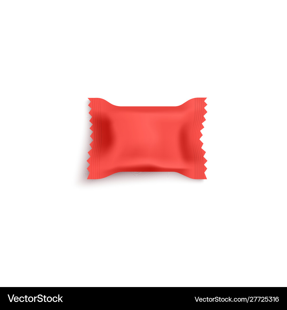 Red Candy Wrapper Mockup - 3D Realistic Royalty Free Vector