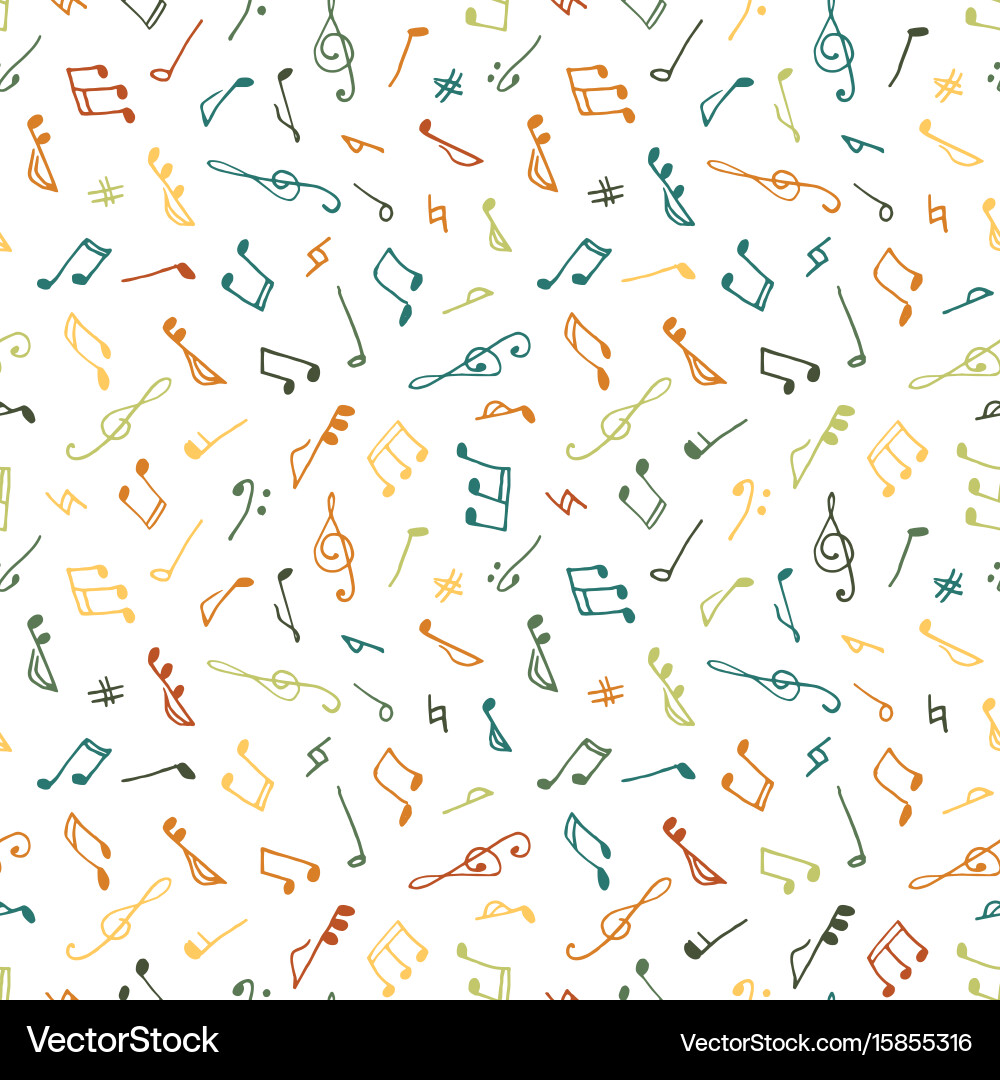 Varicolored seamless music pattern Royalty Free Vector Image