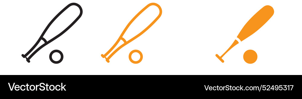 Baseball sports icon set essential Royalty Free Vector Image