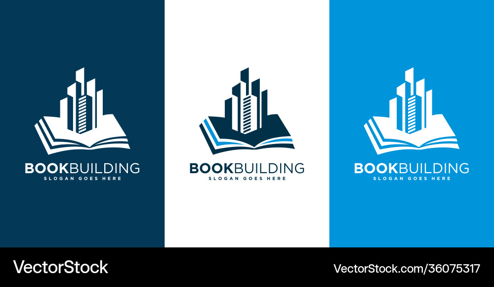 Book building logo design Royalty Free Vector Image