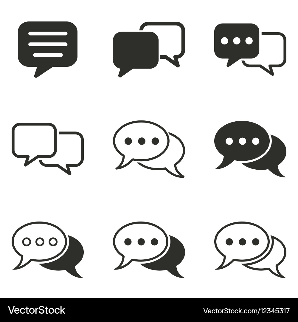 Chatting icon set Royalty Free Vector Image - VectorStock