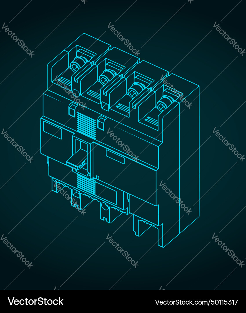 Circuit breaker blueprint Royalty Free Vector Image
