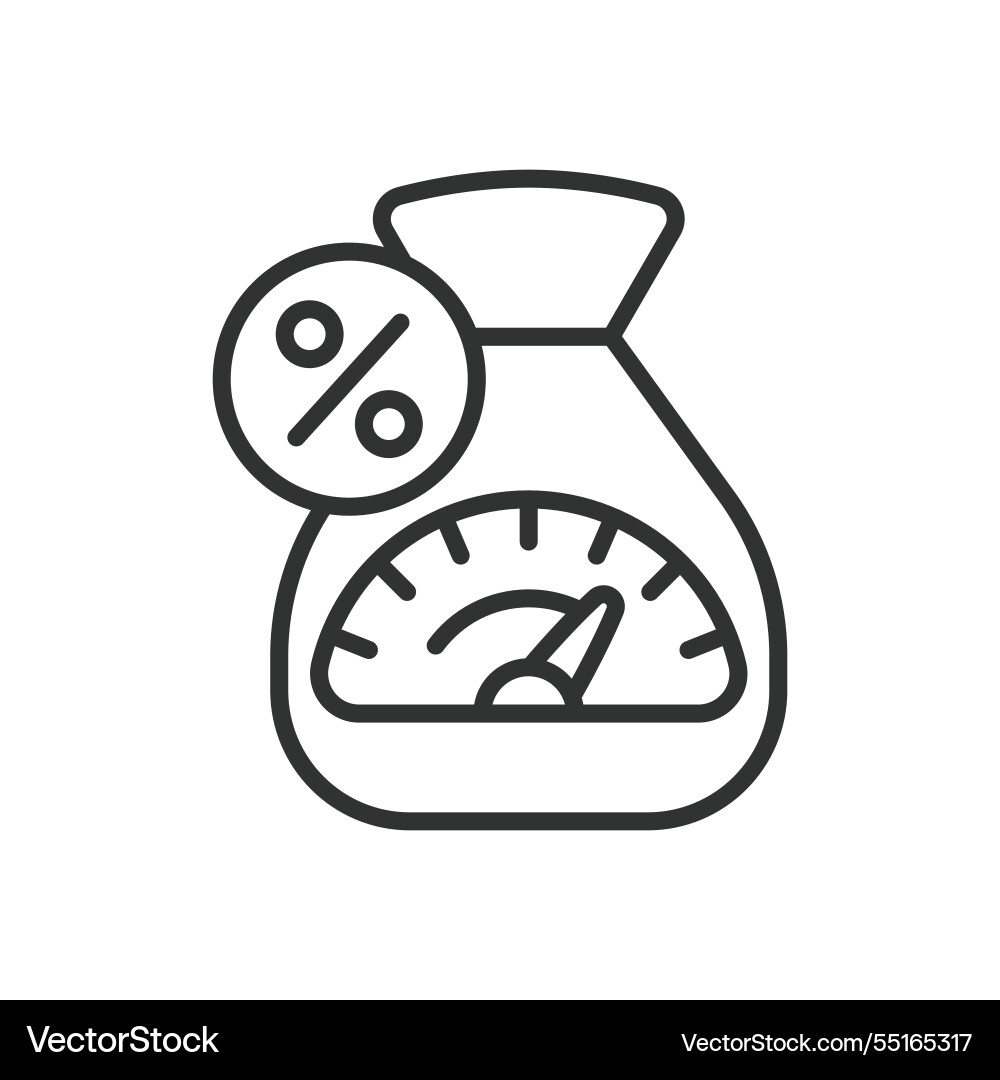 Credit score icon in line design Royalty Free Vector Image
