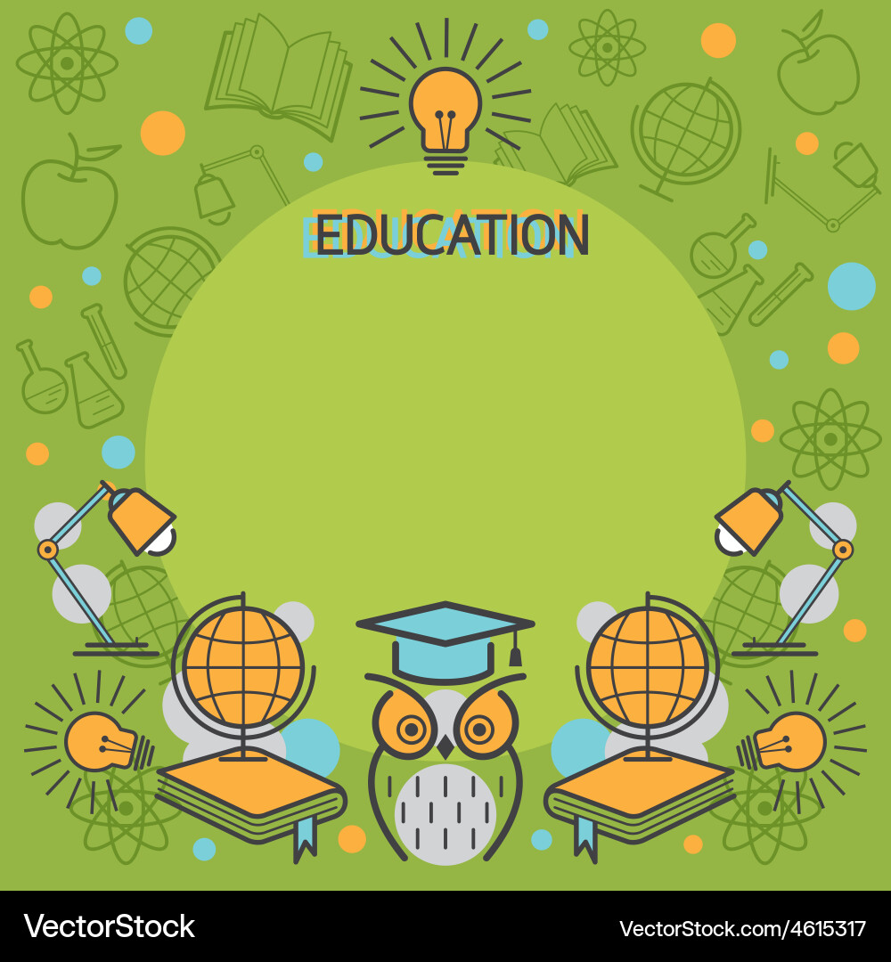 Education linear icons frame Royalty Free Vector Image