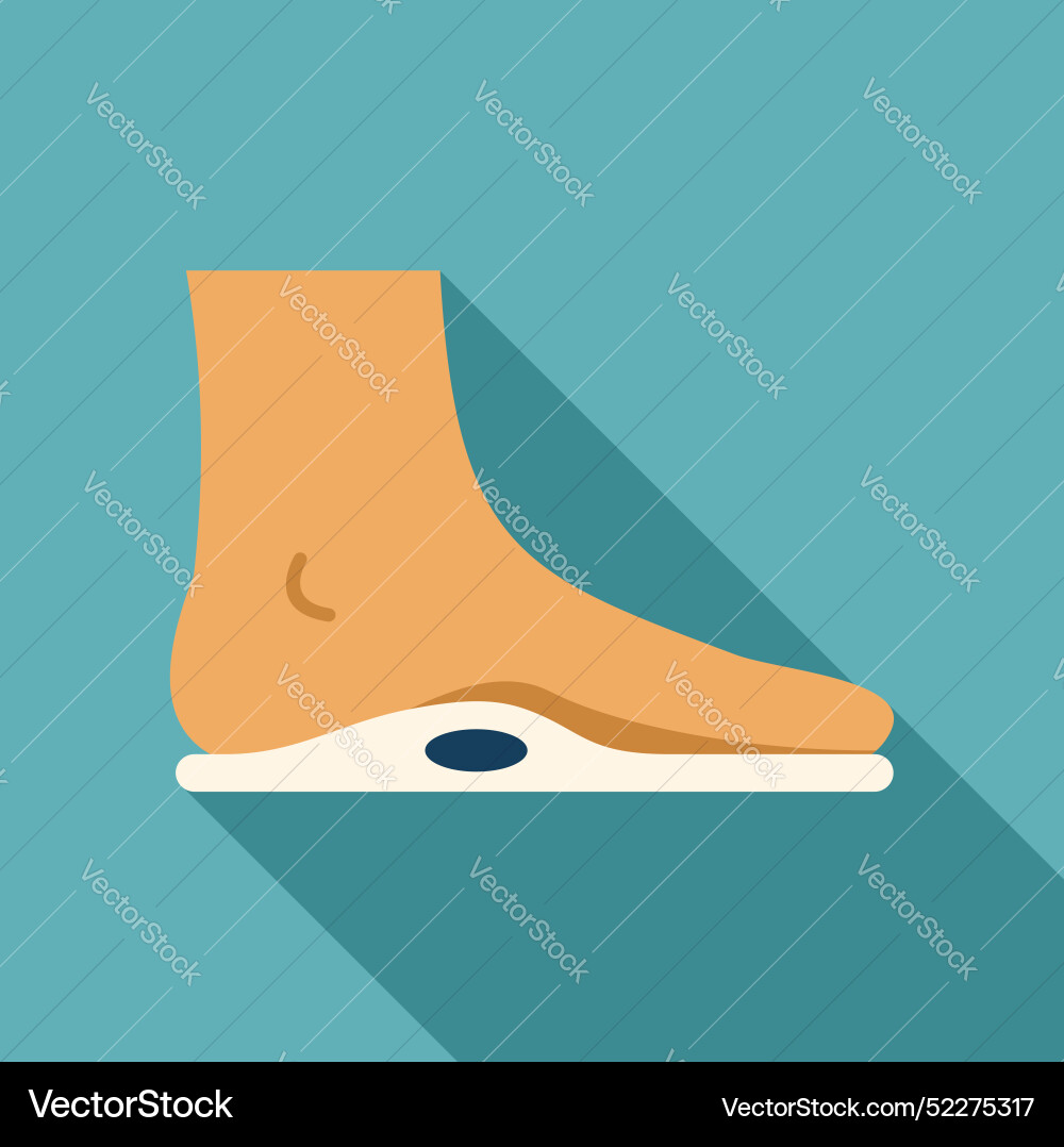 Human foot standing on orthopedic insole Vector Image