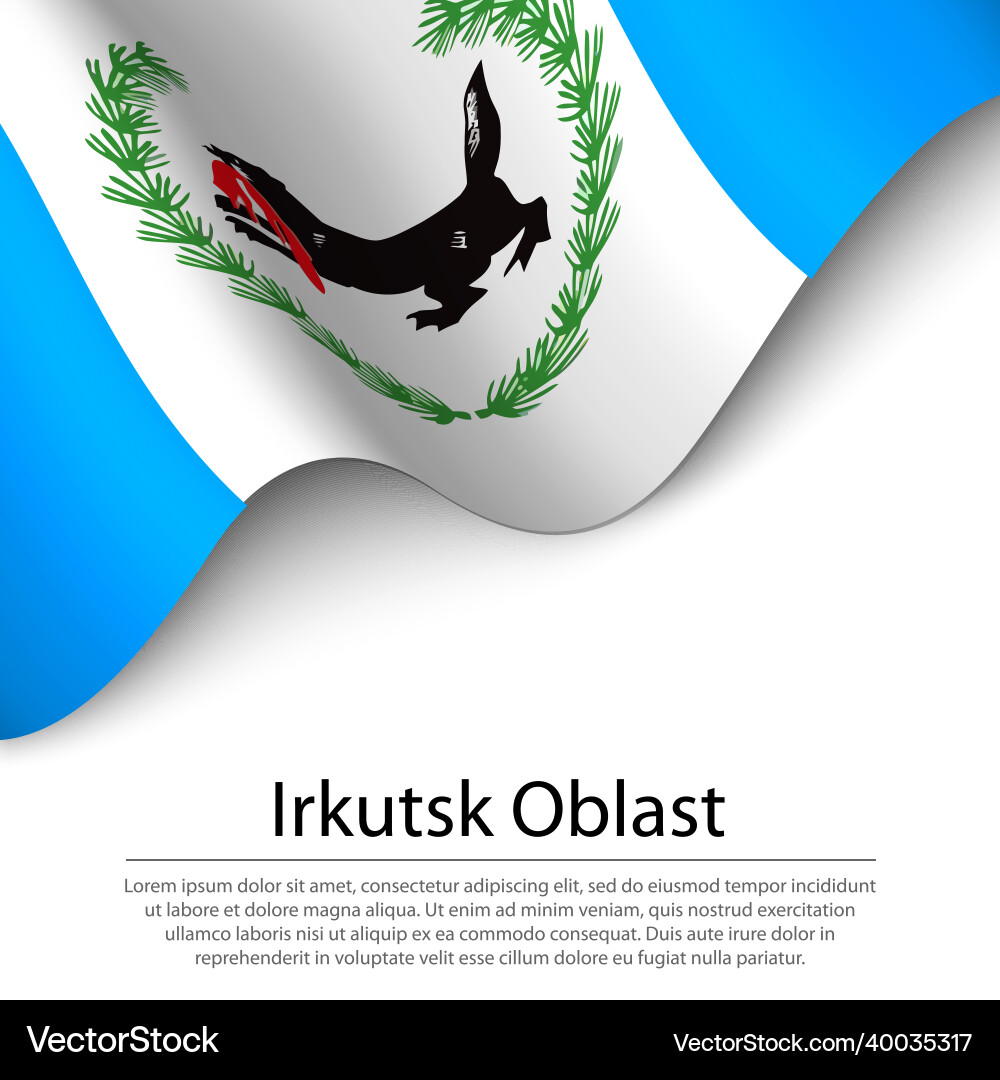Irkutsk Oblast Flag - Russia Royalty Free Vector Image