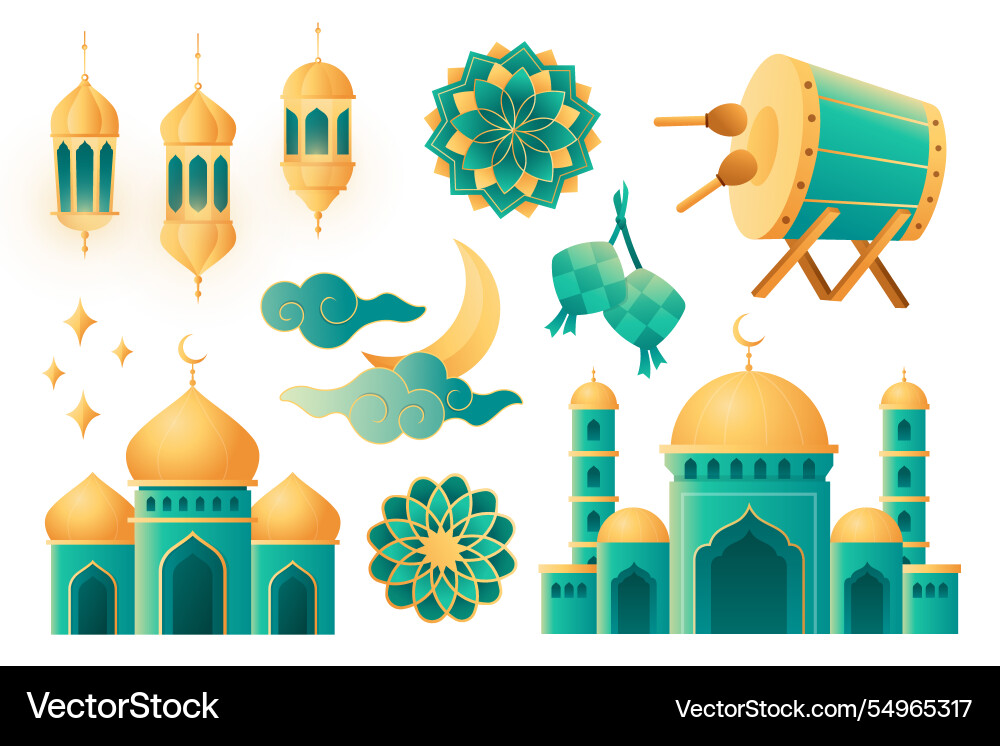 Islamic themed collection Royalty Free Vector Image