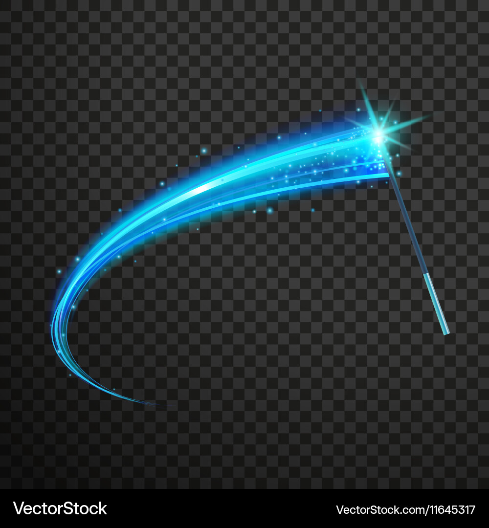 Magic wand with magical sparkle glitter trail Vector Image