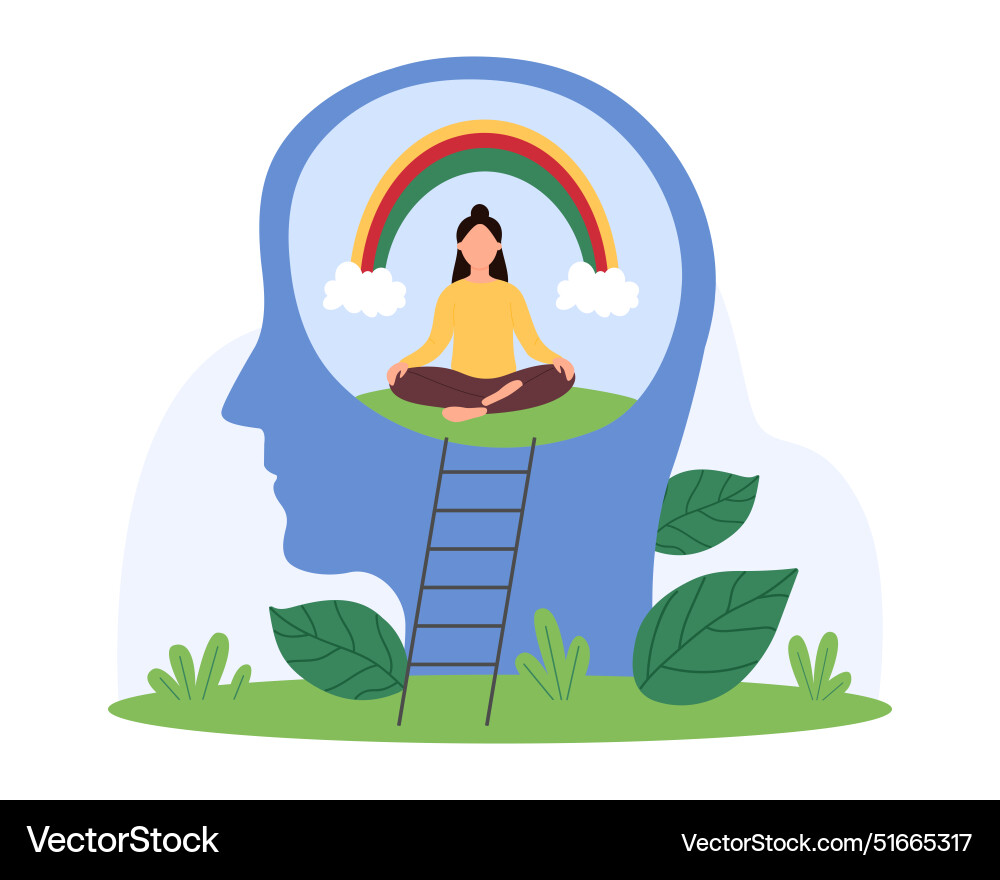 Mental health and wellbeing open mind Royalty Free Vector